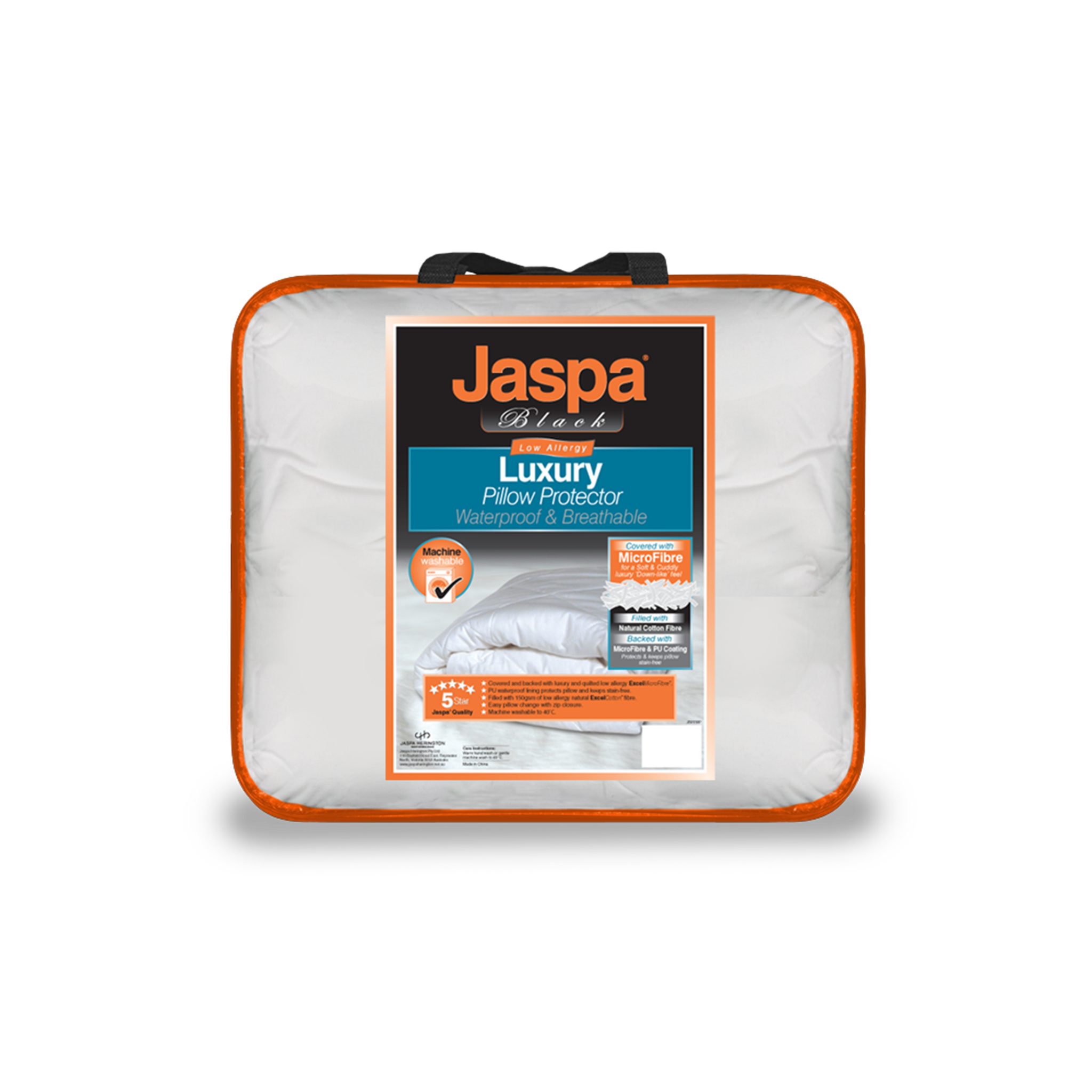 Jaspa Herington Black Luxury Waterproof Pillow Protector
